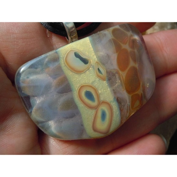 PLJ Glass Art | Jewelry | Lg Fused Glass Pendant Fused Glass Jewelry ...